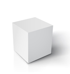 Blank white cube 3d box template Royalty Free Vector Image