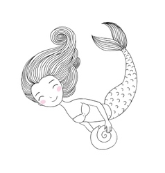 Cute cartoon mermaid Royalty Free Vector Image
