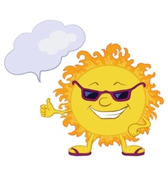 Sun smiley with glasses Royalty Free Vector Image
