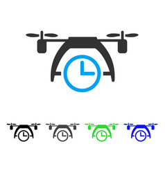 Drone clock flat icon Royalty Free Vector Image