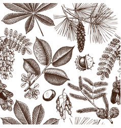 Forest leaf hand drawn set colorful Royalty Free Vector