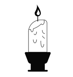 Man holding a candle with light at night Vector Image