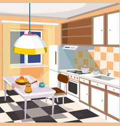Cartoon kitchen counter with appliances Royalty Free Vector