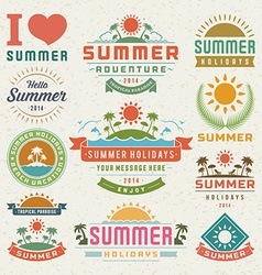 Retro summer design elements Royalty Free Vector Image