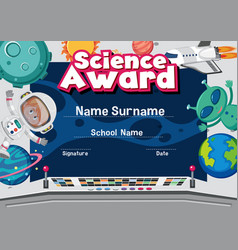 Space theme certificate concept Royalty Free Vector Image