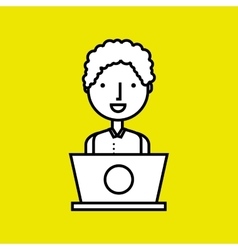 Person user laptop computer Royalty Free Vector Image