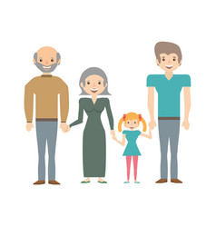 Big family portrait mother father daughter son Vector Image