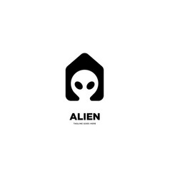 Alien head logo template Royalty Free Vector Image
