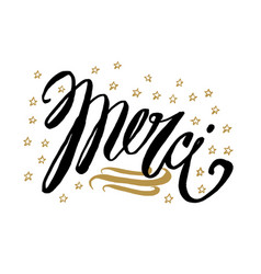 Merci beautiful greeting card scratched Royalty Free Vector