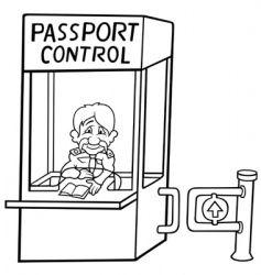 Border control concept immigration officer Vector Image