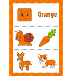 Learning colors red color flashcard for kids cute Vector Image
