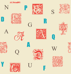 Alphabet seamless pattern Royalty Free Vector Image