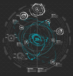 Cockpit helmet with head-up display Royalty Free Vector