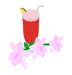 Cocktail singapore sling isometric icon Royalty Free Vector