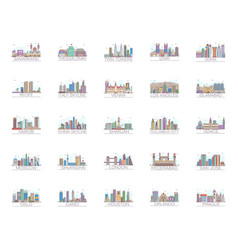 Cities landscape flat pack Royalty Free Vector Image