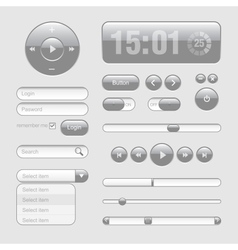 Web ui elements design light gray Royalty Free Vector Image