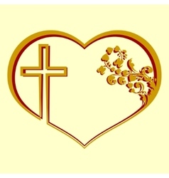 Silhouette of heart with a cross Royalty Free Vector Image