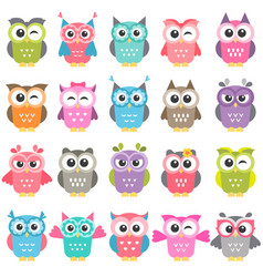 Set cute cartoon birds Royalty Free Vector Image