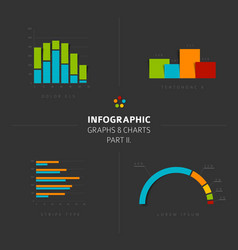 Set of flat design infographic charts and graphs 2