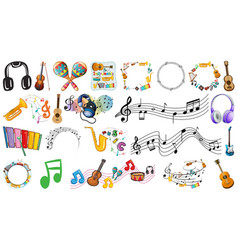 Set music instrument Royalty Free Vector Image