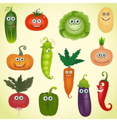 Set with cute vegetables Royalty Free Vector Image