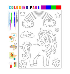 Coloring book page for preschool children Vector Image