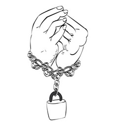 Hands in chains Royalty Free Vector Image - VectorStock