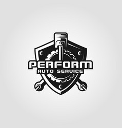 Performance - auto service logo template Vector Image