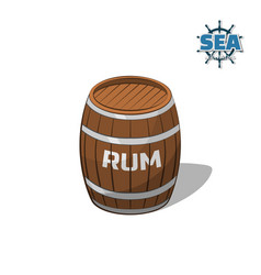 Side view of sketch style standing wooden barrel Vector Image