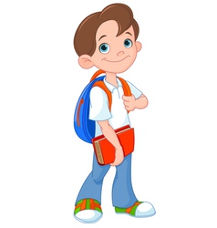 Boy and girl ready to school Royalty Free Vector Image