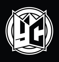 Yc logo letter monogram with triangle slice Vector Image