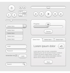 Web ui elements design light gray Royalty Free Vector Image