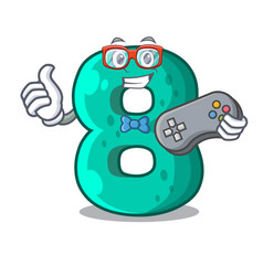 Gamer number eight made with cartoon shaped Vector Image