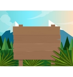 Board sign wooden forest jungle background Vector Image