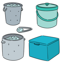 Set ice bucket Royalty Free Vector Image - VectorStock