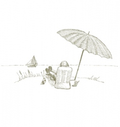 Romantic couple on the beach Royalty Free Vector Image