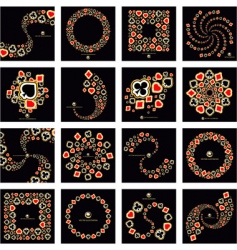 Vertical four playing cards suits symbols Vector Image