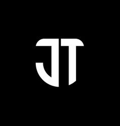 Jt logo monogram with gold colors and shield Vector Image