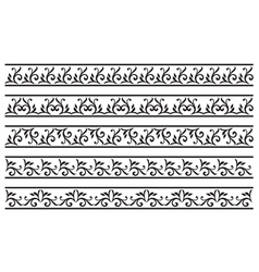 Two thin horizontal borders with a floral pattern Vector Image