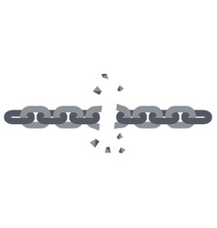 Broken chain link Royalty Free Vector Image - VectorStock