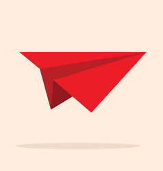 Red paper airplane icon on white background flat Vector Image