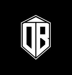 Db logo monogram emblem style with crown shape Vector Image