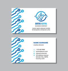Business visit card template with logo - concept Vector Image