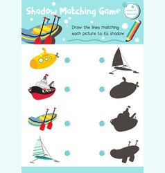 Shadow matching game funny penguin and igloo Vector Image