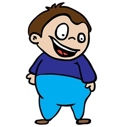 Smiling fat boy Royalty Free Vector Image - VectorStock