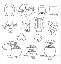School supplies black outline digital stamps Vector Image