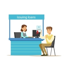 Bank Client Getting A Loan Bank Service Account Vector Image