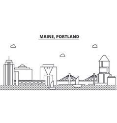 Portland hand drawn skyline Royalty Free Vector Image