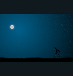 Starry sky shining stars dark sky telescope Vector Image