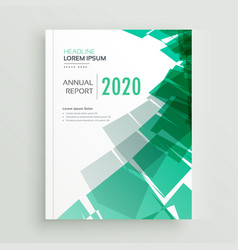 Green cover design template for annual report Vector Image
